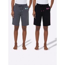 Bermudas feel good Gr. 44/46, Normalgrößen, schwarz (schwarz, grau, meliert) Damen Hosen