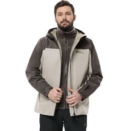 3-in-1-Funktionsjacke Jack Wolfskin "TAUBENBERG 3IN1 JKT M" Gr. L, beige (seal) Herren Jacken mit wasserabweisenden Reißverschlüssen