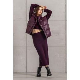 Steppweste SENSES.THE LABLE Gr. M/L, lila (deep plum) Damen Westen mit elastischem Saumabschluss