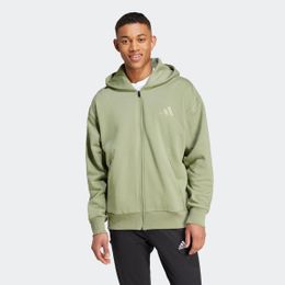 Kapuzensweatshirt adidas Sportswear "M A SZN FL FZ" Gr. S, grün (tent green) Herren Sweatshirts