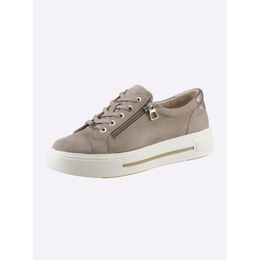 Sneaker Caprice Gr. 4,5, beige (elfenbein), Damen, Glattleder, Veloursleder, Schuhe