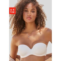 Multiway-BH Lascana Gr. 70, Cup A, beige (creme), Damen, Microtouch, Obermaterial: 60% Polyamid, 35% Polyester, 5% Elasthan, BHs, mit verschiedenen Tragevarianten