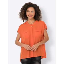 Kurzarmbluse Heine Gr. 34, orange Damen Blusen