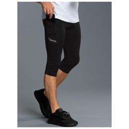 Jerseyhose TRIGEMA "TRIGEMA Kurze Sportleggings mit Seitentasche" Gr. L, US-Größen, schwarz Herren Hosen