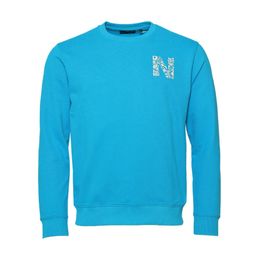 Sweater NASSAU BEACH "NB231045" Gr. 52 (L), blau (cyan) Herren Sweatshirts