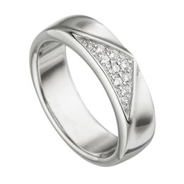 Silberring Jobo "Ring mit Zirkonia" Gr. 62, silber (silber 925), Fingerringe, Damen, 62, Silber 925 (Sterlingsilber), Silberring, 925 Silber rhodiniert