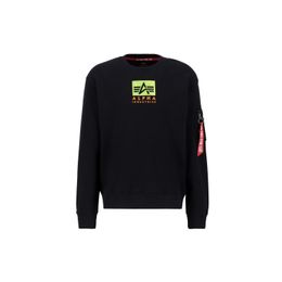 Sweater Alpha Industries "Alpha Industries Men - Sweatshirts Satin Logo Sweater" Gr. L, schwarz Herren Sweatshirts