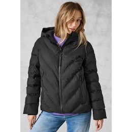 Steppjacke Cecil, Damen, Gr. XL (44), schwarz, Stoff, Obermaterial, Füllung und Futter: 100% Polyester, unifarben, normal normal, ohne Ausschnitt, Bündchen, Jacken, mit moderner Steppung