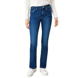 Bootcut-Jeans s.Oliver "BEVERLY" Gr. 36, Länge 32, blau (dark blue stretched32) Damen Jeans 5-Pocket-Jeans in Stretch-Qualität, mit Nieten an den Taschen