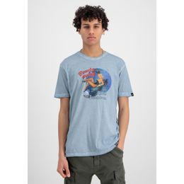 T-Shirt Alpha Industries "Alpha Industries Men - T-Shirts Nose Art T-Shirt" Gr. L, bunt (greyblue) Herren Shirts