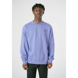 Sweatshirt Cleptomanicx "Embro Gull Mono", Herren, Gr. L, lila (blau), 100% Baumwolle, bestickt, Casual, normal, Rundhals, Sweatshirts, mit schöner Stickerei