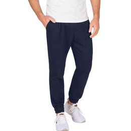 Jerseyhose TRIGEMA "TRIGEMA Jogginghose mit aufgesetzten Taschen" Gr. L, US-Größen, blau (navy) Herren Hosen