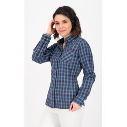 Outdoorhemd DEPROC Active "PHOENIX LS WOMEN" Gr. 36 (S), Normalgrößen, bunt (blau, rot, check), Damen, 100% Polyester, Hemden, auch in Großen Größen erhältlich