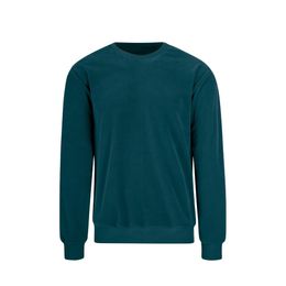 Sweatshirt TRIGEMA "TRIGEMA Nicki-Shirt" Gr. L, blau (saphir), Damen, 80% Baumwolle, 20% Polyester, Sweatshirts