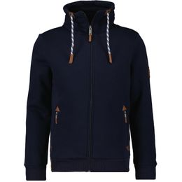 Sweatjacke Ragman Gr. XL (52/54), blau (dunkelblau, 711), Herren, 65% Baumwolle 35% Polyester, Sweatjacken