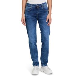 Boyfriend-Jeans Cartoon "Cartoon Boyfriend-Hose mit Nieten" Gr. 34, Normalgrößen, blau Damen Jeans