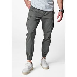 Cargohose AUTHENTIC LE JOGGER Gr. 32, N-Gr, grün (khaki), Herren, Web, Obermaterial: 97% Baumwolle, 3% Elasthan, unifarben, Hosen, mit normaler Bundhöhe aus elastischer Baumwoll-Qualität