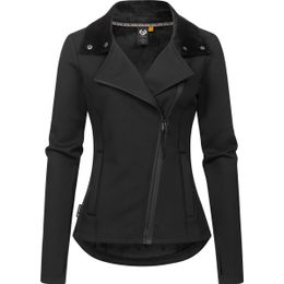 Sweatjacke Ragwear "Saskie" Gr. L (40), schwarz Damen Sweatjacken Modische Kapuzenjacke mit kuschlig weichem Innenfutter