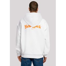 Kapuzenpullover F4NT4STIC "New York Orange OVERSIZE HOODIE" Gr. L, weiß Herren Pullover Print