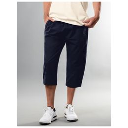 Jerseyhose TRIGEMA "TRIGEMA 3/4 Freizeithose aus Baumwolle" Gr. L, US-Größen, blau (navy) Herren Hosen