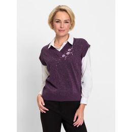 Pullunder CLASSIC "Pullunder" Gr. 50, lila (traube, meliert) Damen Pullover