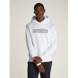 Kapuzensweatshirt Calvin Klein "BOX STRIPED LOGO HOODIE" Gr. XL, weiß (bright white) Herren Sweatshirts mit Logoschriftzug