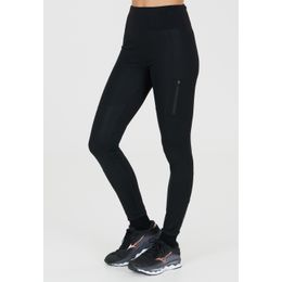 Trainingstights Endurance "Elinor", Damen, Gr. 36, EURO-Größen, schwarz, 85% Nylon, 15% Elasthan, unifarben, sportlich, Hosen, mit wasserabweisender und windblockierender Eigenschaft