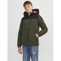 Jack & Jones Steppjacke JACK & JONES JUNIOR "JJEOTTO PUFFER JACKET SN JNR" Gr. 140, grün (rosin) Jungen Jacken