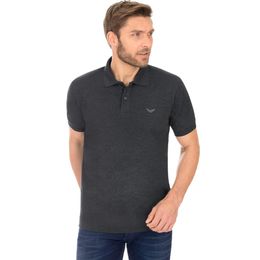 Poloshirt TRIGEMA "TRIGEMA DELUXE Piqué" Gr. L, grau (anthrazit, melange) Herren Shirts