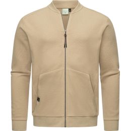 Sweatjacke Ragwear "Cruider" Gr. 4XL (60), beige (sand) Herren Sweatjacken lässige Strickjacke mit Bündchen