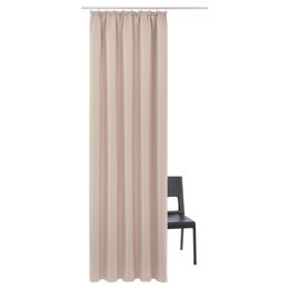 Vorhang my home "Sola" Gardinen Gr. 225 cm, Kräuselband, 130 cm, beige (sand) Polyester, gewebt, unifarben, 2-er Pack