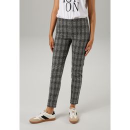 Leggings Aniston CASUAL Gr. 36, N-Gr, schwarz-weiß (schwarz, weiß) Damen Hosen im Zebra-Look oder Karo-Dessin - chic sind beide NEUE KOLLEKTION