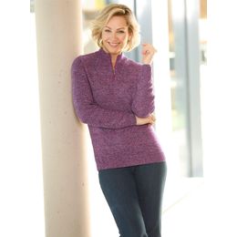 Stehkragenpullover "Pullover" Gr. 50, bunt (erika, marine, meliert) Damen Pullover