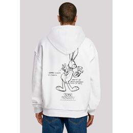 Kapuzenpullover F4NT4STIC "Looney Tunes Bugs Bunny White Belly", Herren, Gr. L, wei&szlig;, Obermaterial: 100% Baumwolle, oversize, Pullover Kapuzenpullover, Print