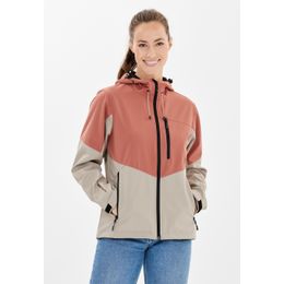 Softshelljacke WHISTLER "Rosea" Gr. 42, braun (braun-rosa) Damen Jacken aus wind- und wasserdichtem Funktionsmaterial