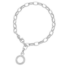 Charm-Armband Giorgio Martello MILANO "mit Schriftzug zum einhängen von Charms, Silber 925" Armbänder Gr. 17,5 cm, Silber 925 (Sterlingsilber), silberfarben (silber) Damen