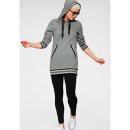 Jogginganzug OCEAN SPORTSWEAR "Athleisure Joggingsuit" Gr. 40, grau (grey melange, black) Damen Sportanzüge