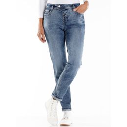 Bequeme Jeans Heine Gr. 34, Normalgrößen, blau (blue, bleached) Damen Jeans