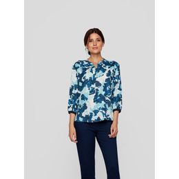 Klassische Bluse Rabe "Rabe Stylische mit blauem Print" Gr. 42, blau (dunkelblau) Damen Blusen