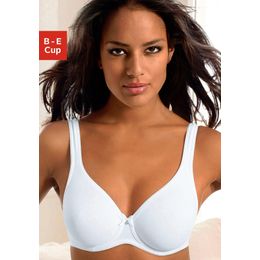 T-Shirt-BH Lascana "perfect basic", Damen, Gr. 100, Cup C, weiß, Microtouch, Obermaterial: 54% Polyamid (TACTEL), 31% Baumwolle, 15% Elasthan (LYCRA), BHs, mit Bügel und ungefütterten Cups, aus seidiger Microfaser