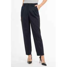 Stoffhose Recover Pants "Bundfaltenhose", Damen, Gr. 34, Normalgrößen, blau (night blau), 76% Polyester;13% Elasthan;11% Baumwolle, unifarben, figurumspielend lang, Hosen, aus einer hochwertigen, weichfließenden Techno-Qualität