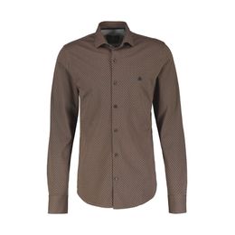 Langarmhemd Lerros "Lerros Herren Jerseyhemd mit Haifischkragen" Gr. L, Normalgrößen, beige (bold camel) Herren Hemden