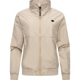 Outdoorjacke Ragwear "Goona" Gr. M (38), beige (sand), Damen, Obermaterial: 100% Polyester, Innenfutter: 100% Polyester, Jacken, stylische, wasserdichte Übergangsjacke mit hohem Kragen