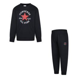 Jogginganzug Converse "CNVB DISSECTED CTP FLC CREW SE", Kinder, Gr. 116 (6), schwarz, Obermaterial: 60% Baumwolle, 40% Polyester, sportlich, Sportanzüge