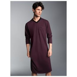 Pyjama TRIGEMA "TRIGEMA Herren-Nachthemd aus Biobaumwolle (kbA)" Gr. L, lila (aubergine, c2c) Herren Homewear-Sets