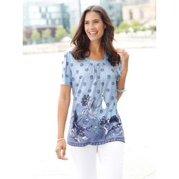 Tunikashirt Inspirationen "Shirt" Gr. 36, blau (hellblau, bedruckt) Damen Shirts