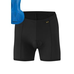 Fahrradhose Gonso "Sitivo U W" Gr. 34, Normalgrößen, schwarz (blau) Damen Hosen Fahrradunterhose, atmungsaktive Radhose mit Sitzpolster, Tight Fit