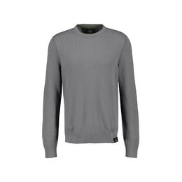 Strickpullover Lerros "Lerros Basic Strickpullover" Gr. L, grau (ash grey melange) Herren Pullover