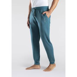 Sweathose BENCH. LOUNGEWEAR Gr. 52/54 (L), N-Gr, blau (petrol, meliert) Herren Hosen Jogginghose mit Kordel, aus Baumwoll-Mix