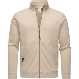 Kapuzensweatjacke Ragwear "Miet" Gr. L (52), beige (sand) Herren Sweatjacken coole Basic Sweatjacke